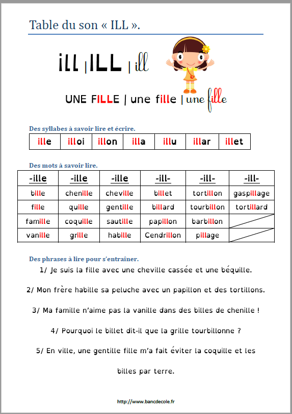Tables de lecture de sons - Bancs d’Ecole